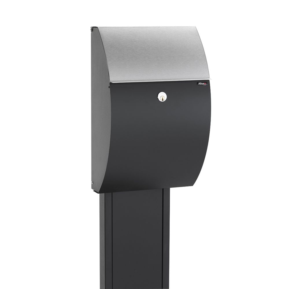 Brievenbus statief Allux 1001 zwart - Brievenbusdirect.nl