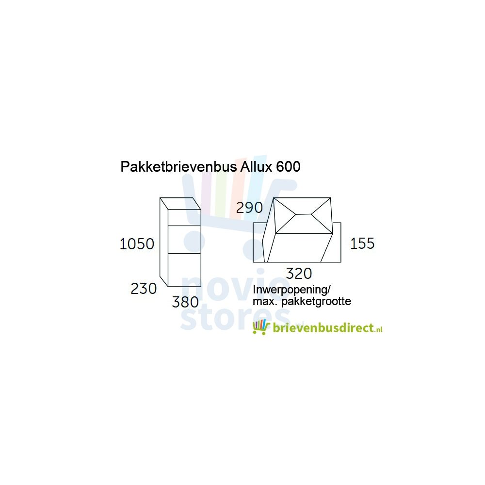Pakketbrievenbus Allux 650 supreme antraciet/zwarte klep ...