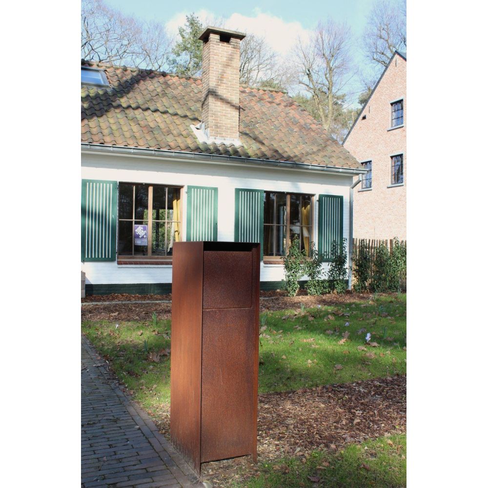 Geroba pakketbrievenbus Pakun - Cortenstaal - Brievenbusdirect.nl