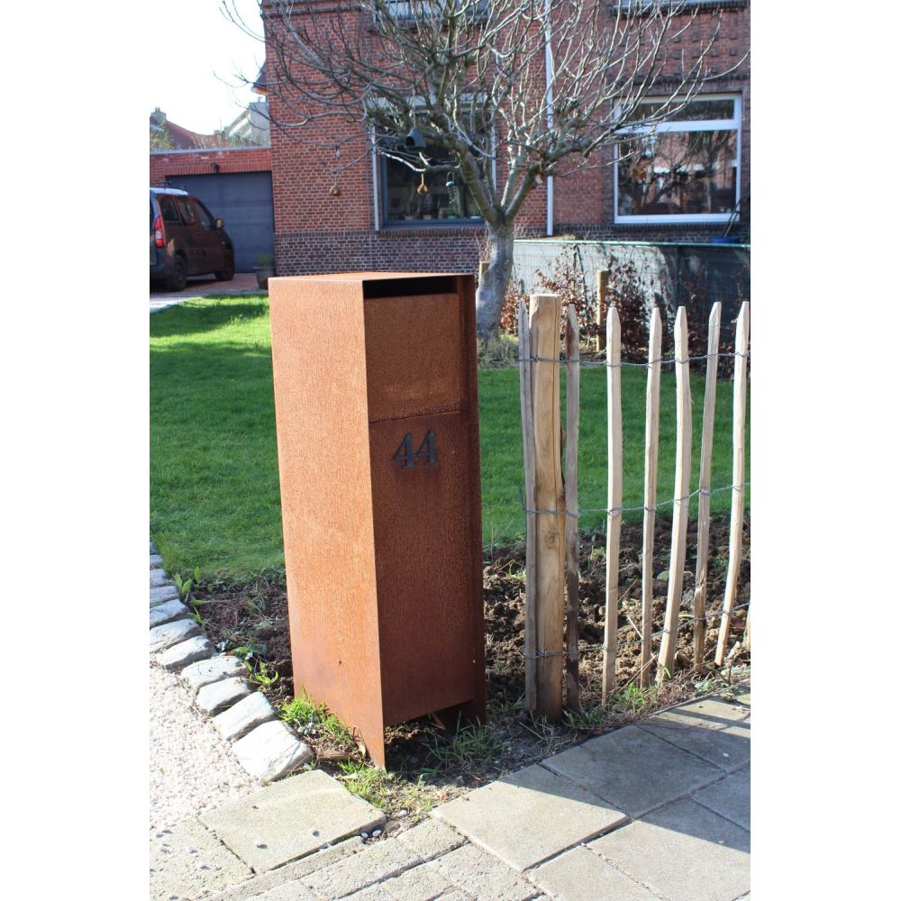 Geroba pakketbrievenbus Pakun - Cortenstaal - Brievenbusdirect.nl