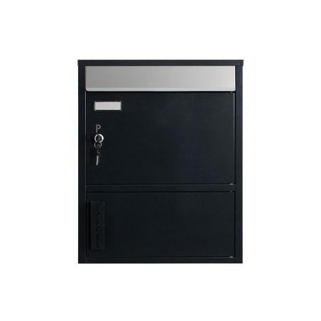 Brievenbus met klein pakketvak SafePost Tiamat 921 - antracietgrijs - Brievenbusdirect.nl
