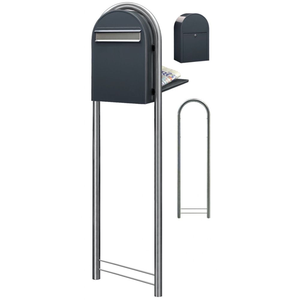 Brievenbus Bobi Classic B (back) - donkergrijs/RVS klep ...