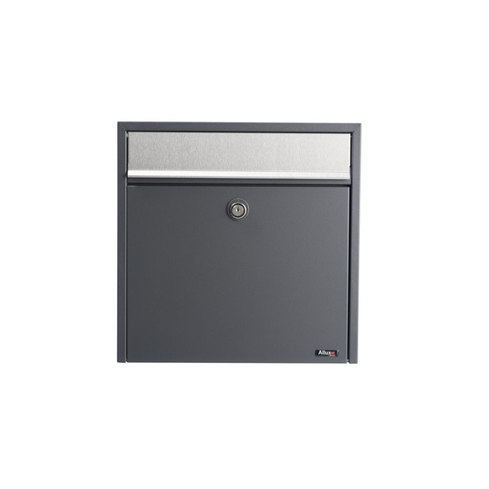 Hekbrievenbus Allux 2500 - antraciet met RVS klep - Brievenbusdirect.nl