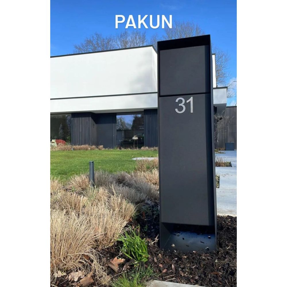 Geroba pakketbrievenbus Pakun - Zwartgrijs - Brievenbusdirect.nl