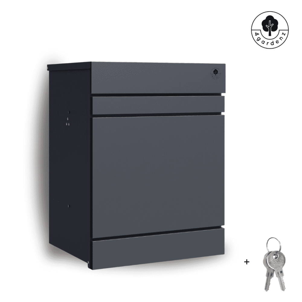 Basic 4gardenz pakketbrievenbus wandmodel - antraciet - Brievenbusdirect.nl