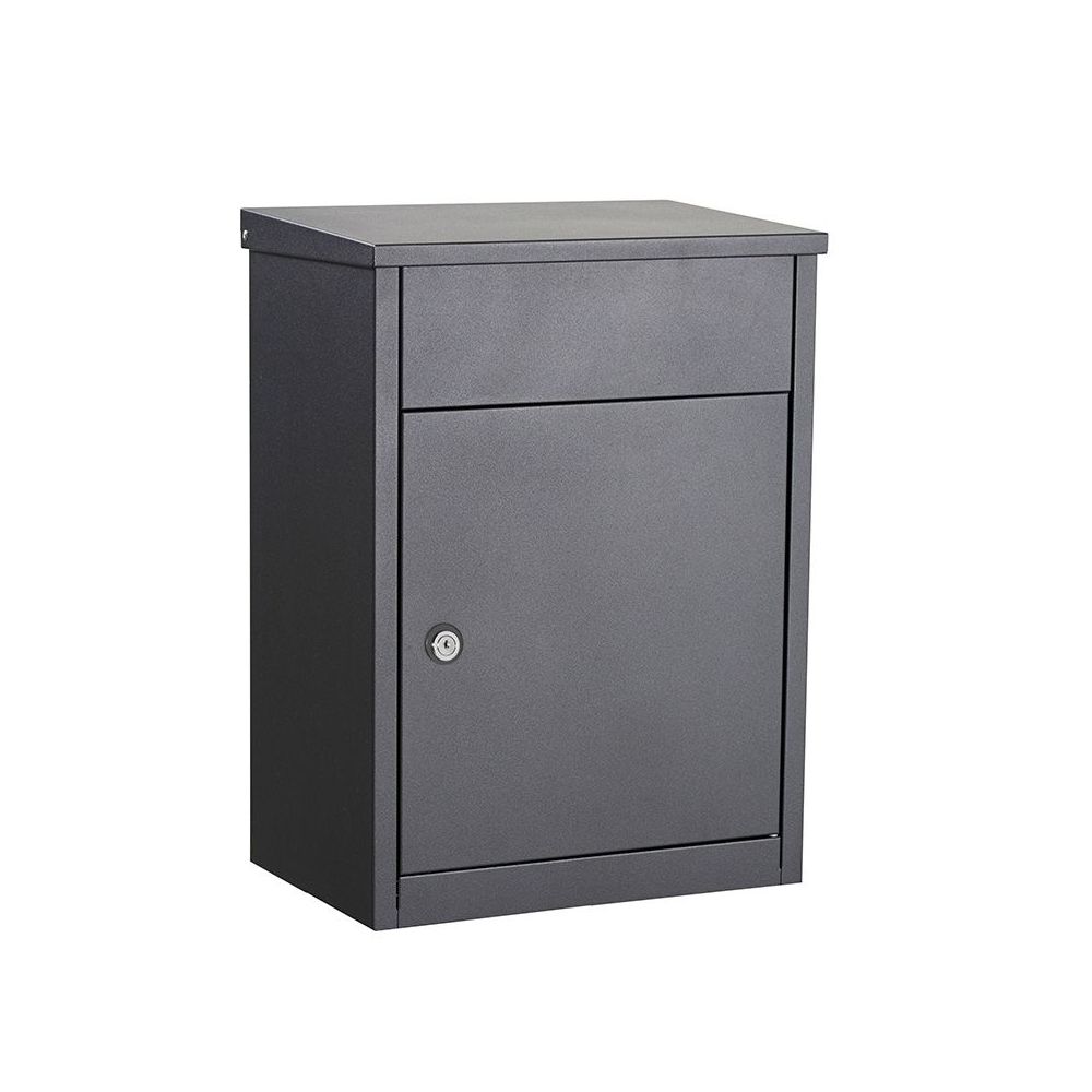 Allux 500 pakketbrievenbus met paal 1001 staal - antraciet ...