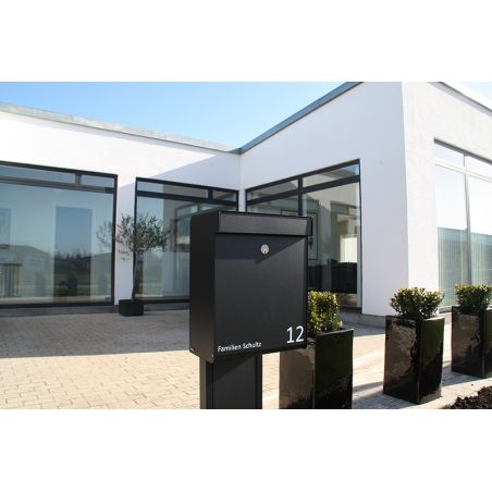 Allux Grundform design brievenbus met paal 1001 staal - zwart ...